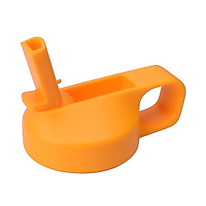 HYDRO CELL Sports Cap w/Straw for Wide Mouth Water Bottles - BPA Free Flip Spout Replacement Lid - 64 oz, 40 oz, 32 oz, 24 oz, 18 oz, 14 oz. Sports Top Accessories (Orange Sports Cap, 14oz-40oz)