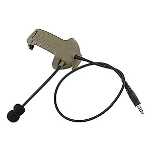 TSVISIONCORE Microphone & PTT for Walker's Razor Noise Cancelling Headphones Airsoft（Tan）