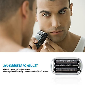 73S Silver Replacement Head &1 brush for Br-aun Series 5-6 50-R1000S 50-B1300S 50-R1320S 50-R1300S 50-M4000cs Razor Blade(Silver)