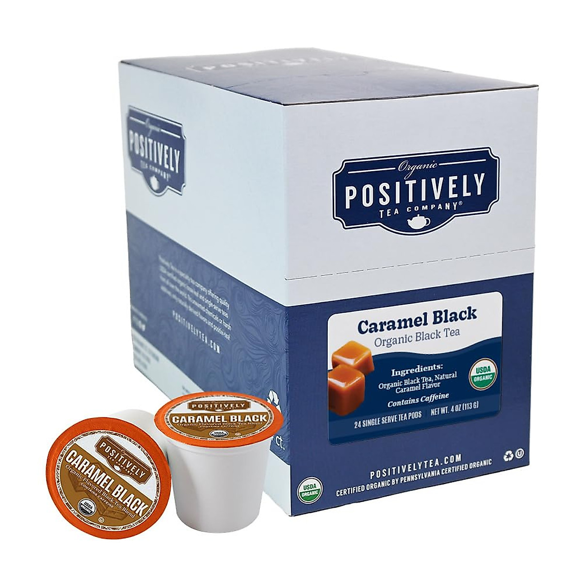 Organic Positively Tea Company, Caramel Black Tea, K-Cup Compatible, 24 Pods