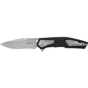 Kershaw Tremolo Pocket Knife, 3.125" 4Cr14 Steel Clip Point Blade, assisted opening EDC,Black