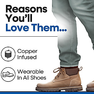 Arch Supports for Plantar Fasciitis Relief | Compression Sleeve Foot Brace For Heel Pain, Bone Spurs, Flat Feet, High Arches | Copper Infused Arch Support Bands for Women & Men Over Socks Fit Most