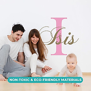 e-Graphic Design Inc Custom Name & Initial Cursive Letters Wall Decal | Baby Boy Girl Decoration - Mural Wall Decal Sticker for Home Interior Decoration Car Laptop (MM39) (Wide 22" x 11" Height)