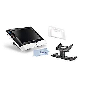 Eschenbach Visolux Digital HD Bundle with Bumper Case and Base- Advanced Portable Color Video Magnifier (7” LCD Screen with Anti-Glare Coating, HD Camera, & Built-in Stand) with Liberty Cleaning Cloth