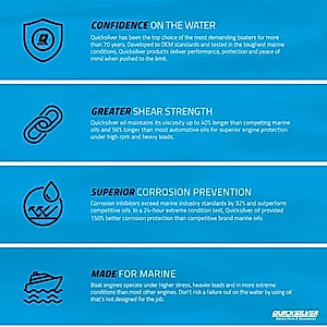 Quicksilver by Mercury Marine 25W-40 Synthetic Marine Engine Oil, 1 Gallon