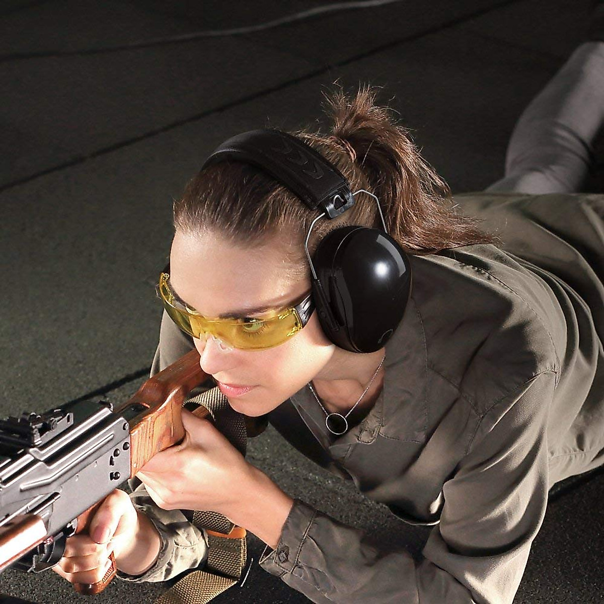 Pro For Sho All Terrain Safety Ear Protection - LARGER Size Foldable Ear Muffs Much Lighter Weight & Maximum Hearing Protection, Black