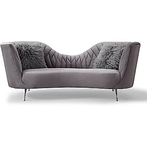 Tov Furniture Velvet Sofa, Grey