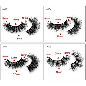 HBZGTLAD 7Pairs 3d Mink Dramatic Volume Lashes Bulk Faux Thick Long Wispy Natural Mink Lashes Pack Short Wholesales Natural False lashes (JO06)