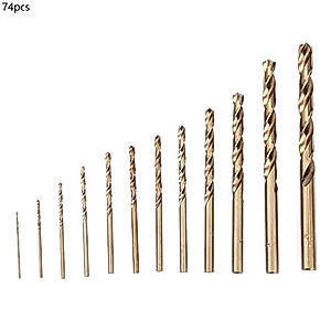 M35 Cobalt Drill Bit Set, 1.0-8.0mm 74pcs HSS-CO Twist Drill Bits High Speed Steel Metal Drill Bits for Hardened Metal, Cast Iron, Stainless Steel, Plastic and Wood