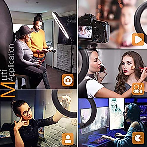 Ring Light, 19" Bi-Color LCD Display Ring Light with Stand, 55W 3000-5800K CRI≥97 Light Ring for Vlogging Selfie-Portrait Live Stream Video Photography Shooting