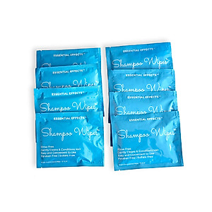 Essential Effects Shampoo Wipes (8) Rinse Free Hair Cleansing Dry No Rinse Shampoo