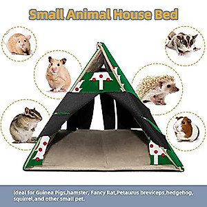 RATGDN Small Pet Hideout Christmas Tree Hamster House Guinea Pig Playhouse for Dwarf Rabbits Hedgehogs Chinchillas