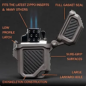 Thyrm PyroVault 2.0 Lighter Armor Compatible with Zippo Inserts, for Protection, Less Evaporation, and Retention, Made in The USA (Transitional MC (Ranger Green + Flat Dark Earth))