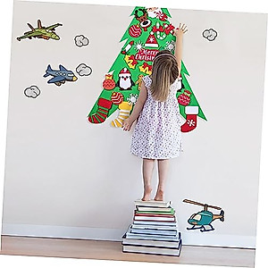 TOYANDONA Felt Christmas Tree Toddler Gift Kids Suit Blush Decor Childrens Nativity Set for Kids Felt Xmas Tree Ornament Xmas Party Favor Xmas Decorations Christmas Wall Hanging Without 3d