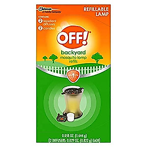 OFF! Backyard Mosquito Repellent Lamp Refills, Contains two Candle Diffuser Refills, (Pack of 2)