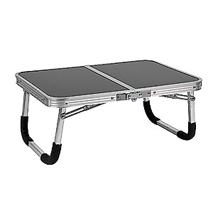 Mind Reader Woodland Collection, Portable Laptop Desk/Breakfast Table, Collapsible, Portable, Folding Table and Legs, 23.5" L x 16" W x 10" H, Black