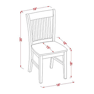 EAST WEST FURNITURE 5 PC Kitchen Table set with a Table and 4 Dining Chairs in Mahogany.