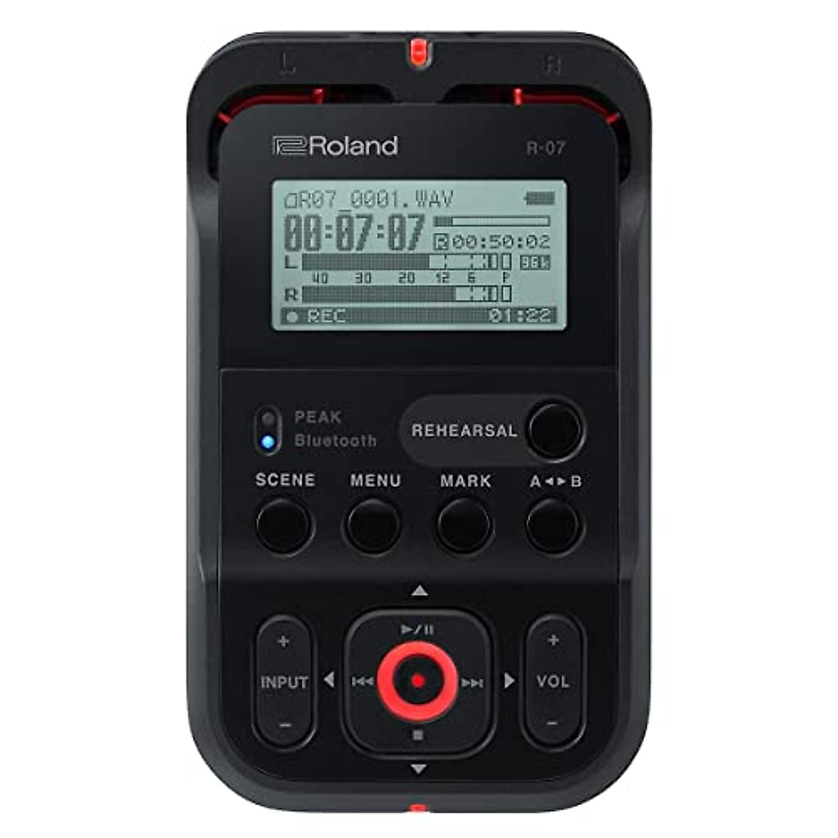 Roland R-07 High-Resolution Handheld Audio Recorder, Black