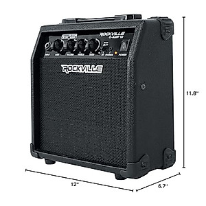 Rockville G-AMP 10w Guitar Amplifier Amp w/Bluetooth+Clean/Distortion+Headphones