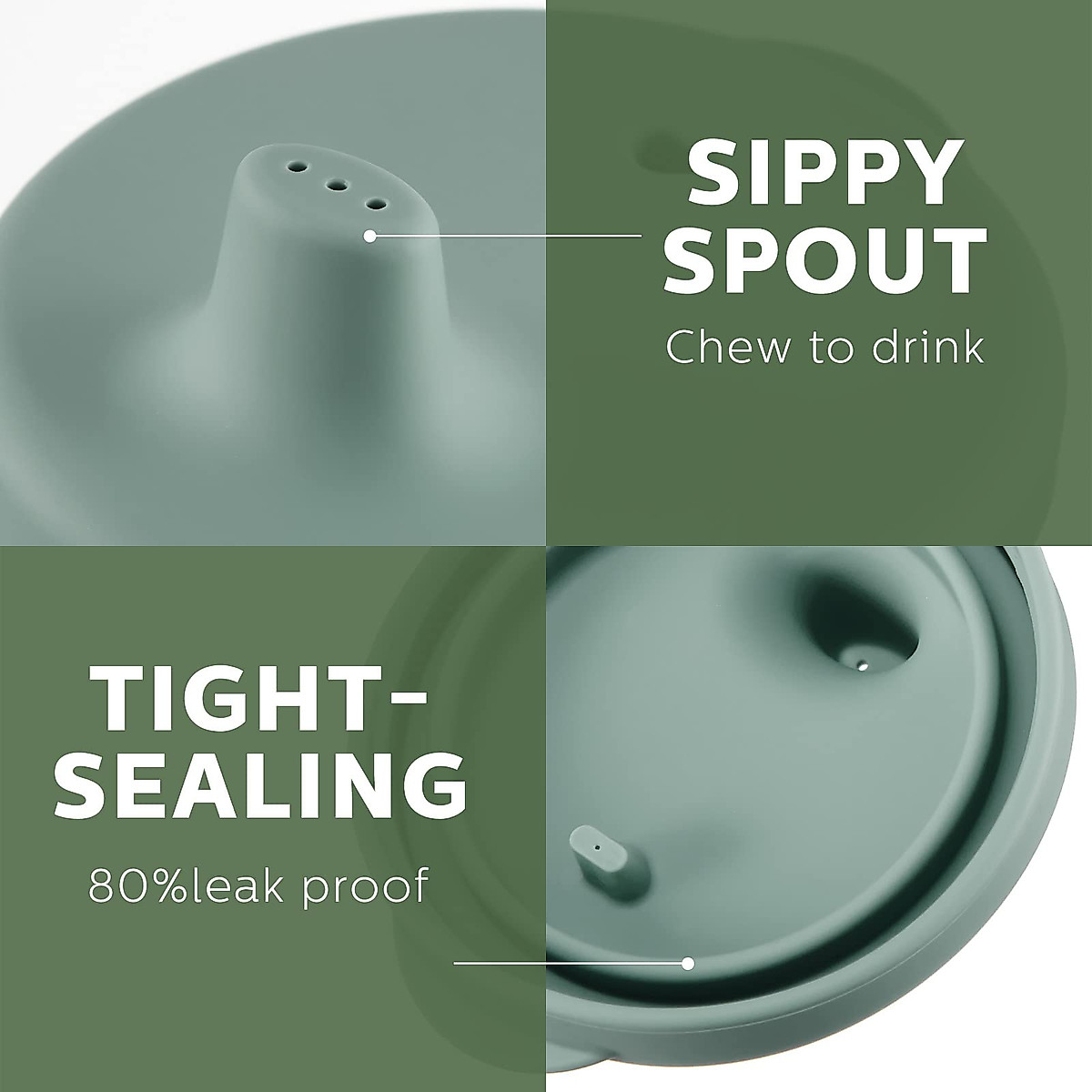 Baby Straw Cup Silicone Baby Training Cup 6 oz Infant Learning Cup Baby Training Sippy Cute Cup with Lid and Handle Baby Transition Cup for Over 6 Months Baby Infant Toddler (Seawater Green, 1)