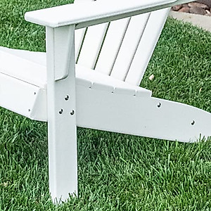 Resin TEAK Essential Adirondack Chair, Premium All Weather Outdoor Patio Furniture, 20 Inch Wide Seat, Up to 350 lbs, Outdoor Patio Chairs for Deck, Porck & Backyard (White)