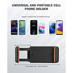 Camera Tripod with Travel Bag, Cell Phone Tripod with Wireless Remote and Phone Holder, Compatible with All Cameras, Cell Phones, Tiktok,Projector, Webcam, Spotting Scopes