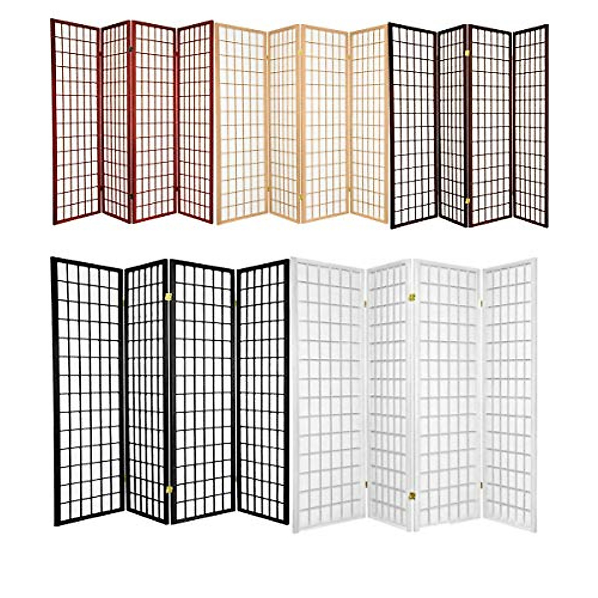 GTU Furniture Japanese Style 4 Panels Wood Shoji Room Divider Screen Oriental for Home/Office (Natural)