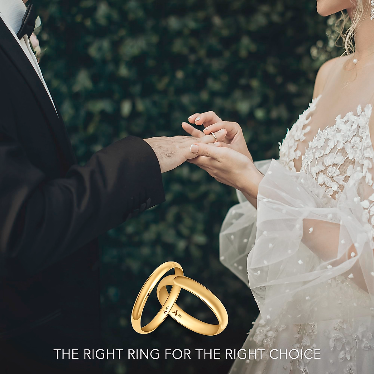 Amberta Allure Unisex 9K Yellow Gold Wedding Band: Thickness 2.5 mm - Size 6.75