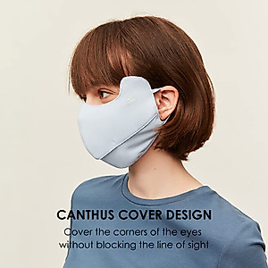 OHGOLF Sun Protection Face Cover UPF 50+ Anti-UV Women Mask Protection Breathable Face Covering SLN3M308D Light Grey