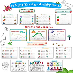 Busy Book for Toddlers 3-5, Preschool Learning Activities, Dinosaur Themes Quiet Book,Montessori Toys for Kids, Autism Sensory Toys,Gifts for Boys Girls,Airplane Tracing Book
