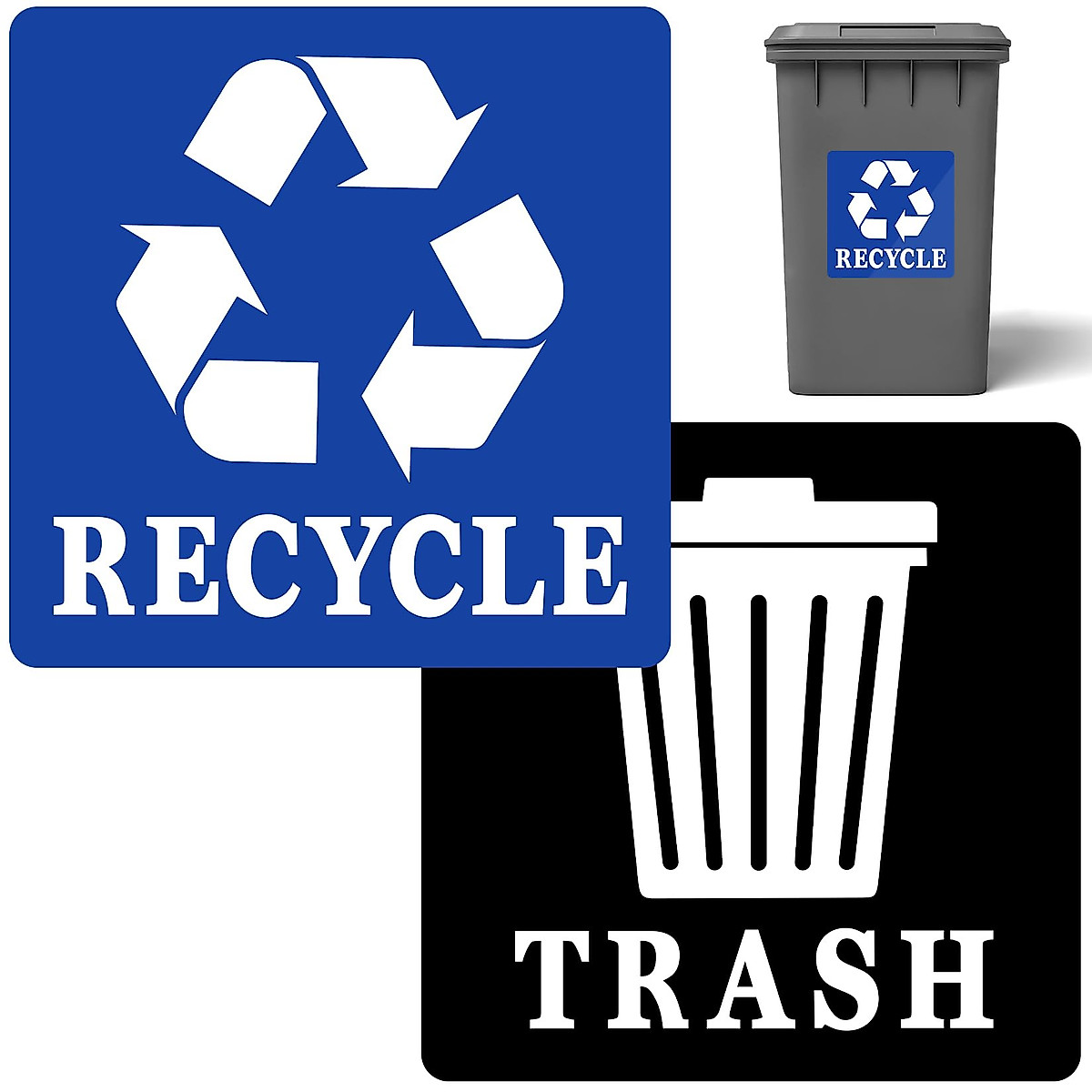 Sukh Recycle Sticker for Trash Can - Recycle Sign Decals self Adhesive Garbage Recycling Stickers Trash Bin Label Reuse Recycle Vinyl for Kitchen Home Essentials,Home,Hotel (20PCS Recycle Sticker)