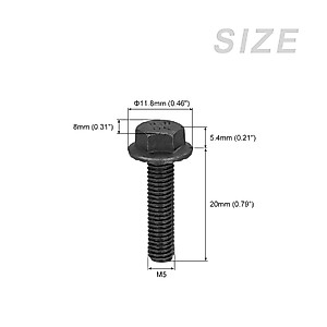 METALLIXITY Flanged Hex Head Bolts (M5x20mm) 10pcs, Hexagon Serrated Flange Bolt Fully Thread Screw - for House Construction Hardware Fasteners