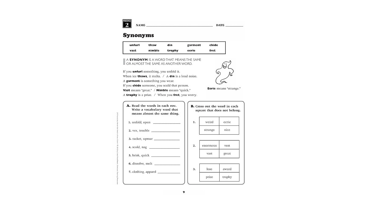 Vocabulary Workbook for Grade 4 - Fun Reproducible Packets to Boost ...