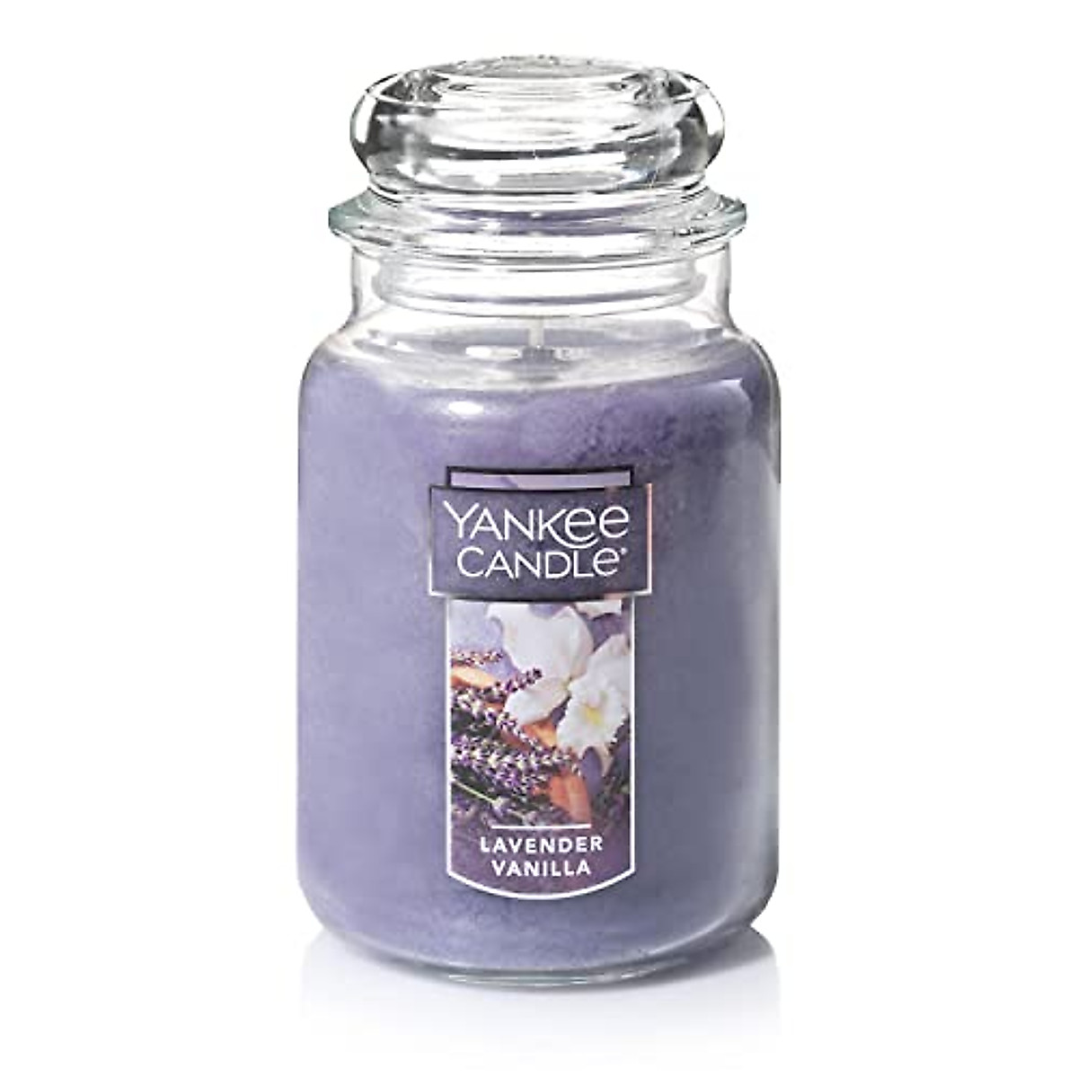 Yankee Candle Lavender Vanilla Scented, Classic 22oz Large Jar Single Wick Candle & Vanilla Cupcake Scented, Classic 22oz Large Jar Single Wick Candle