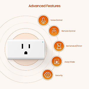 Tenda Beli Smart Plug SP6（15A|1.8KW)-Mini Smart Home WiFi Outlet | Works with Alexa Echo&Google Assisstant | Remote Control | Reliable WiFi Connection | ETL/FCC Listed | No Hub Required,White,1-Pack