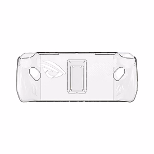 Protective Case for ROG Ally Handheld Game Console, Transparent Case Shockproof Game Console Cover with Bracket Sweatproof Cover for ROG Ally Gaming Accessories (Transparent)