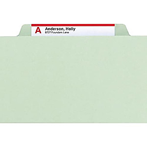 Smead Pressboard Classification File Folder with SafeSHIELD Fasteners, 2 Dividers, 2" Expansion, Legal Size, Gray/Green, 10 per Box (19076)