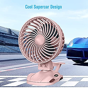 HONYIN Small Clip on Fan, 6” CVT USB Desk Fan, Strong Airflow, Quiet Table Cooling Fan, Portable Personal Fan with Sturdy Clamp for Bed Office Treadmill Baby Stroller