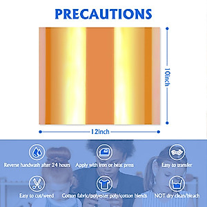 Holographic HTV Heat Transfer Vinyl HTV Vinyl Bundle – 12" x 20" 2 Sheets/Roll, 5 Rolls Easy to Cut & Weed Iron-On Vinyl for T-Shirts, DIY Projects 5 Colors Iron on Vinyl for Heat Press Machine