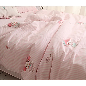 MeganJDesigns 3 Pieces Anime My Cute Melody Duvet Cover Set Melody Quilt Cover with Two Pillowcases,Twin