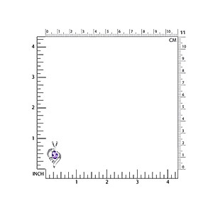 Silvershake Natural Amethyst and White Topaz 925 Sterling Silver Modern Heart Pendant with 18 Inch Chain Necklace