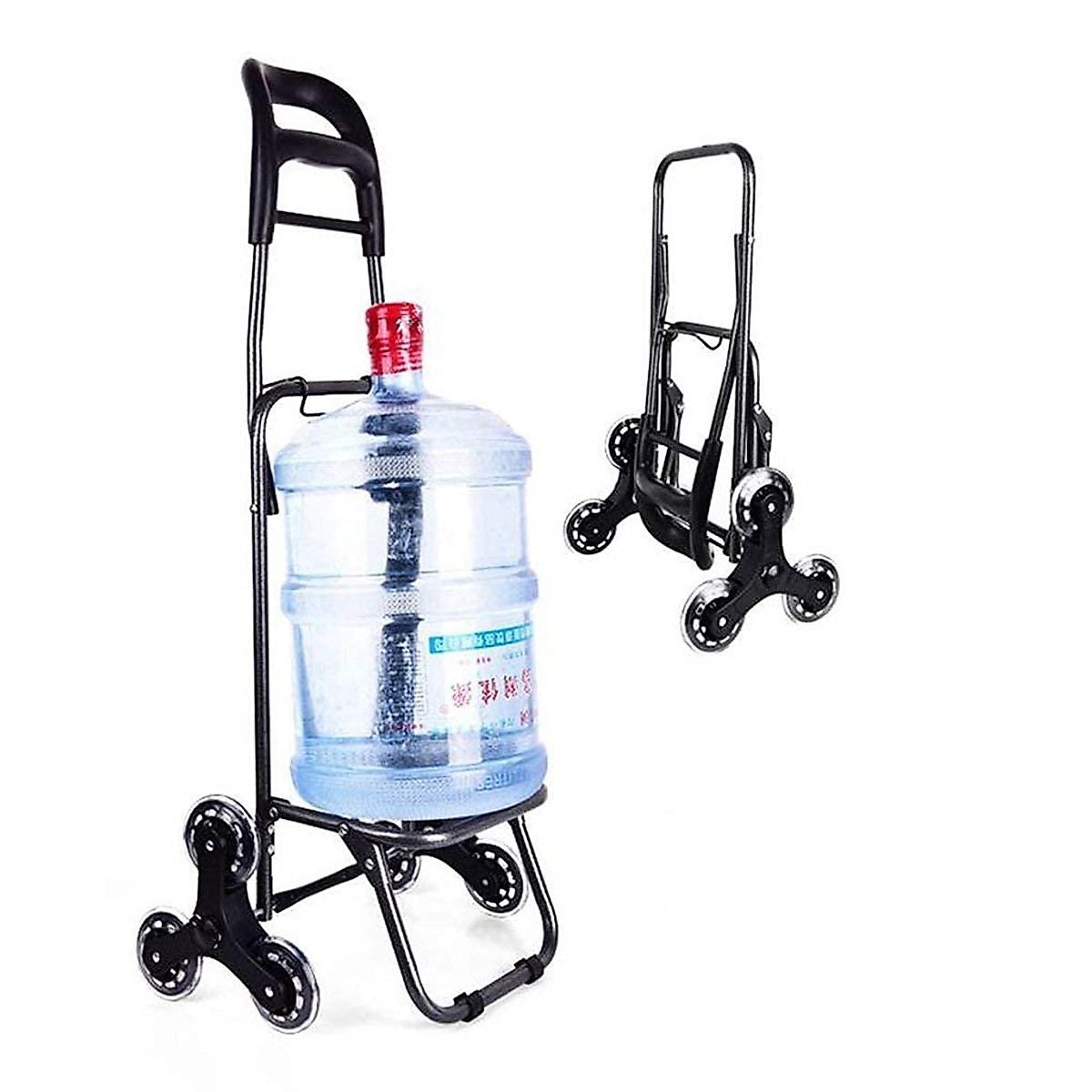 Shopping Trolley on Wheels Multi Function Shopping Cart Climb Stairs Collapsible Crystal Wheel Trolley Lever Car Luggage Cart Contains Cloth Bag Storage Hand Trucks,Coffee Color ,Shopping Troll