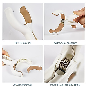 TRENDYSUPPLY 9 Pack Beach Towel Clips, Plastic Clothespin, Heavy Duty Laundry Clips to Keep Your Towel, Clothes, Blankets from Blowing Away, Strong Clamps for Cruise Chairs(Khaki)