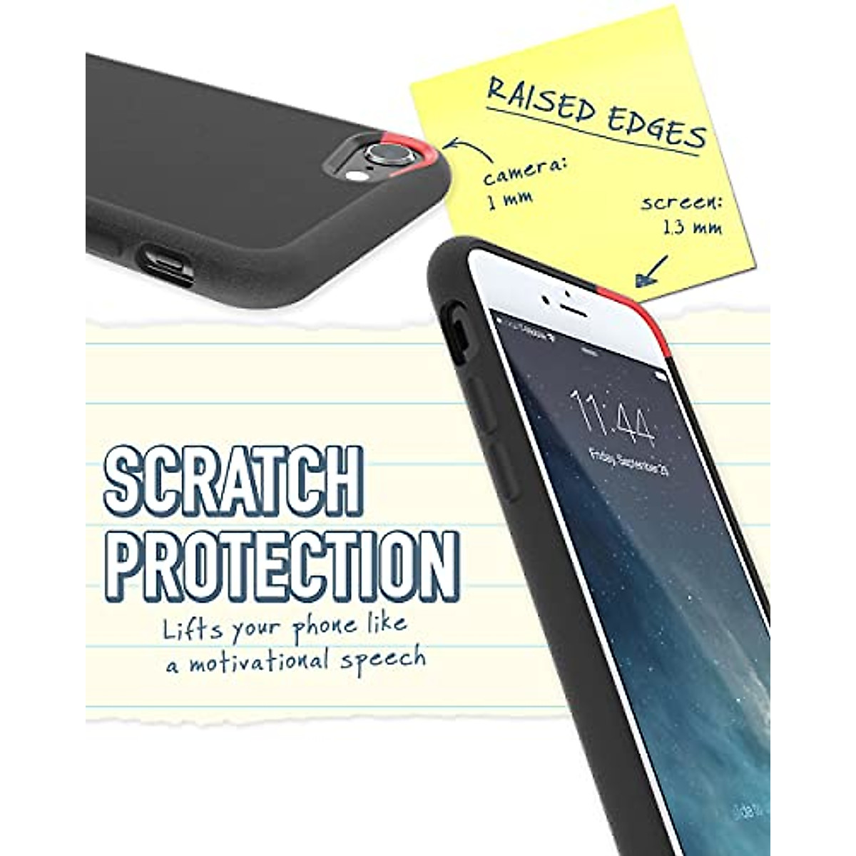 Smartish iPhone SE Slim Case - Gripmunk [Lightweight + Protective] Thin Cover for Apple iPhone SE 2022/2020 & iPhone 7/8 - Black Tie Affair