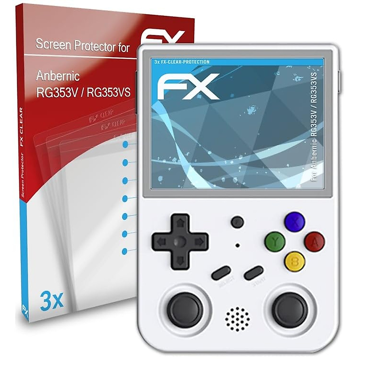 atFoliX Screen Protection Film compatible with Anbernic RG353V / RG353VS Screen Protector, ultra-clear FX Protective Film (3X)