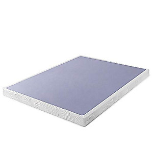 ZINUS Metal Box Spring with Wood Slats, 4 Inch Mattress Foundation, Sturdy Steel Structure, Easy Assembly, California King