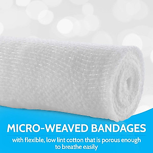 Gauze Bandage Rolls - 4 Yards Per Roll of Medical Grade Gauze Bandage and Stretch Bandage Wrapping for Dressing All Types of Wounds and First Aid Kit by MEDca, (3" Pack of 36)