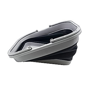 SAMMART 19L (5 Gallons) Collapsible Tub with Handle - Portable Outdoor Picnic Basket/Crater - Foldable Shopping Bag - Space Saving Storage Container (Grey/Slate Grey)