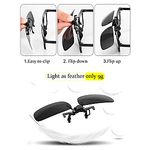 Frienda 6 Pieces Clip-on Plastic Sunglasses Lenses Flip Up Rectangle Sunglasses Glasses Lens with 6 Pieces Transparent Box