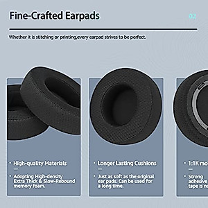 Wzsipod Specialized Replacement Earpad for Corsair Virtuoso Gaming Headset, Corsair Virtuoso Earpads Replacement with Smooth Fabric & High-Density Memory Foam, Sound Isolation (Classic Black)